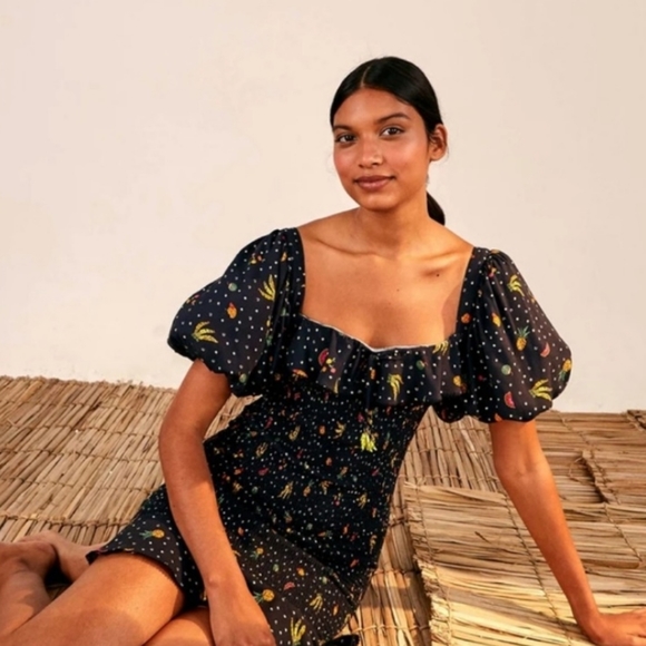 FARM Rio | Dresses | Farm Rio Tiny Fruits Smocked Midi Dress | Poshmark